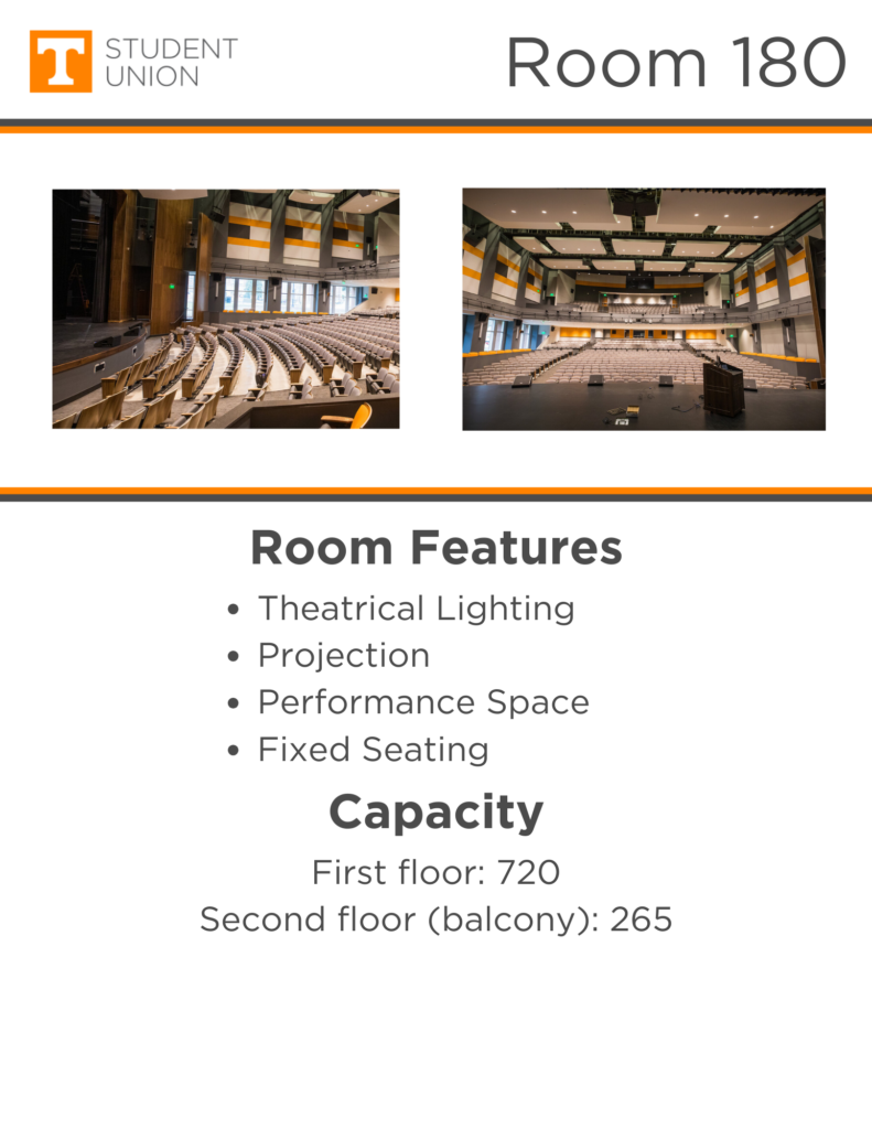 180 Room Information | Student Union